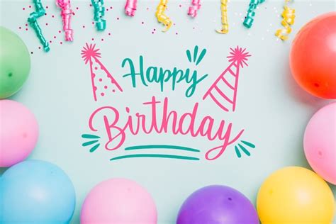 생일 파티 축하를 위한 다채로운 구색 프리미엄 사진