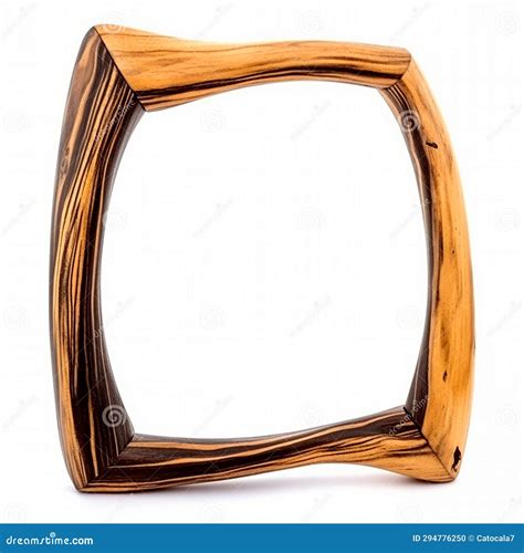 Wooden Frame Of A Curved Curve Of A Fancy Shape On A White Background