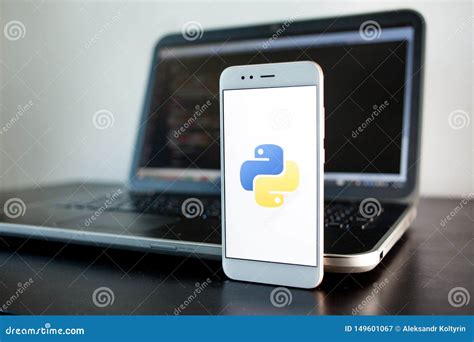 Python Programming Language Round Logo Sticker Symbol Label Laying On