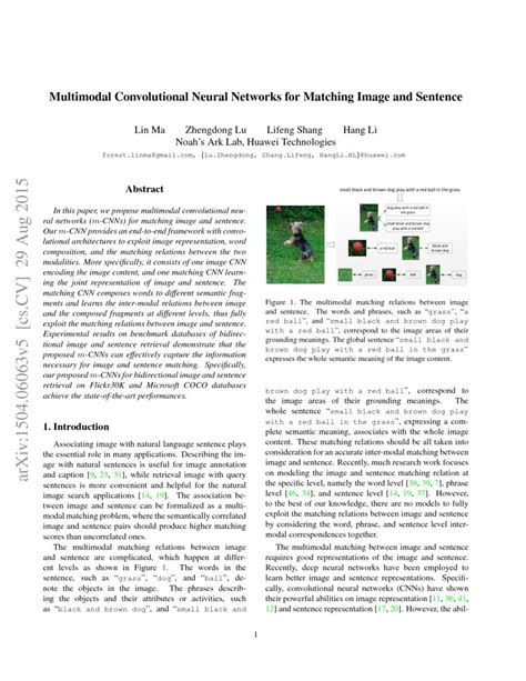 Multimodal Convolutional Neural Networks For Matching Image And Sentence Deepai