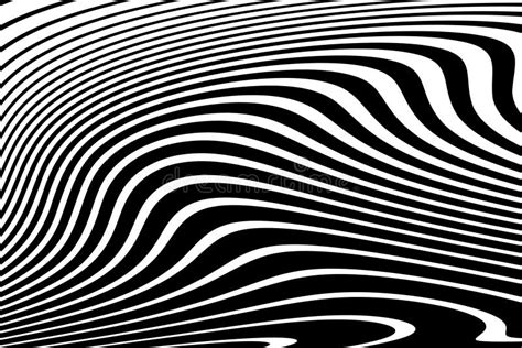 Wavy Lines Op Art Halftone Pattern Black And White Texture Stock Vector Illustration Of Zebra