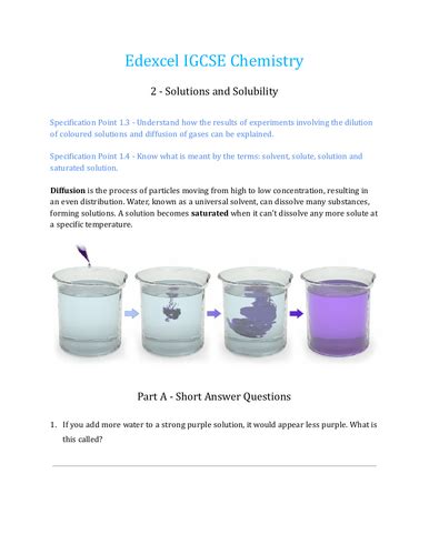 Edexcel Igcse Double Award Science Chemistry Worksheets The