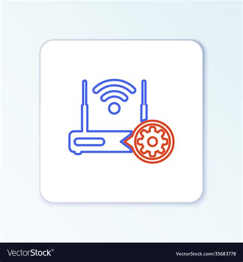 Line Router And Wi Fi Signal And Gear Icon Vector Image