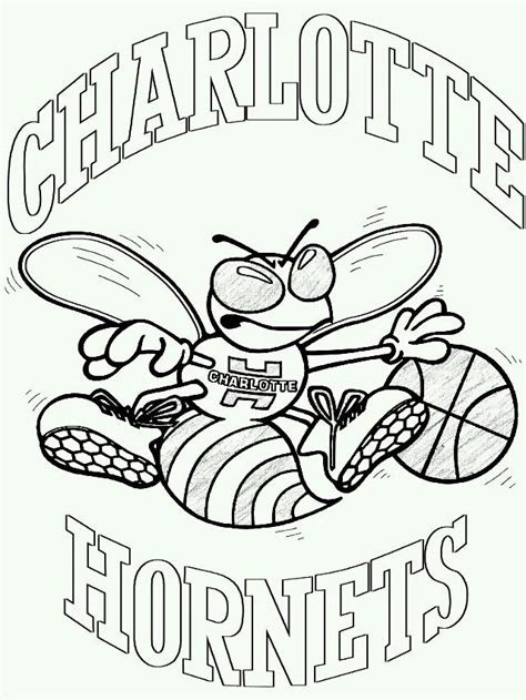 Charlotte Hornets Logo Coloring Page Sketch Coloring Page