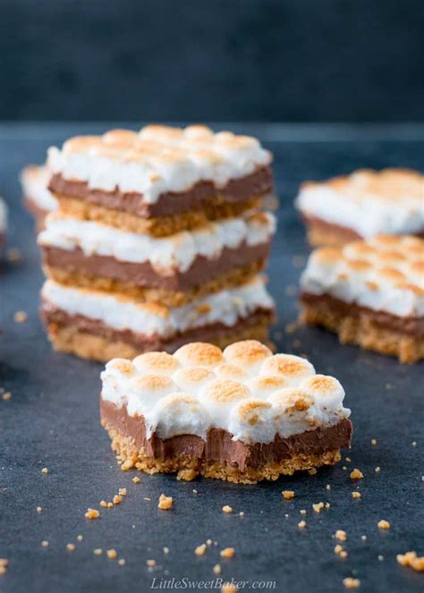 Smores Bars Just 4 Ingredients Little Sweet Baker