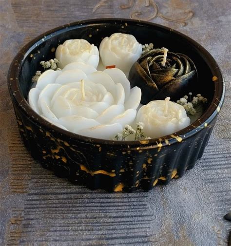 خرید و قیمت شات شمع بتنی مدل شقایق رنگ مشکی و طلایی ترب