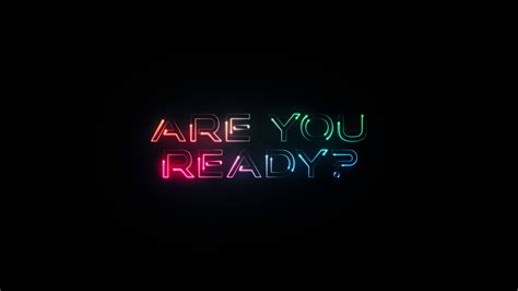 Are You Ready Glow Colorful Neon Laser Text Animation 26420966 Stock