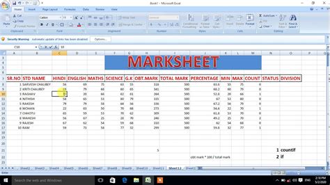 HOW TO CREATE A MARKSHEET PART 2 YouTube