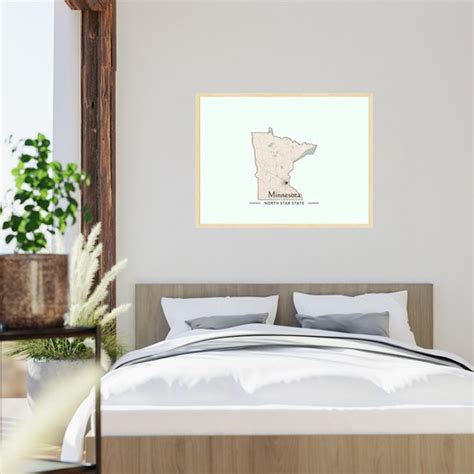 Minnesota State Poster Boundary Map Custom Design By You
