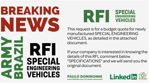 Rfi Army Brazil Special Engineering Vehicles