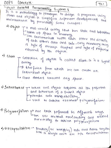 Oops Written Notes Pdf