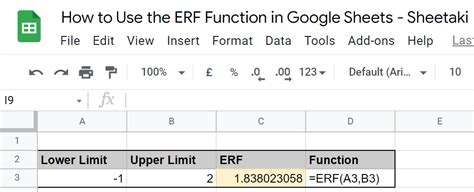 ERF Function in Google Sheets: Step-by-Step How To Guide - Sheetaki