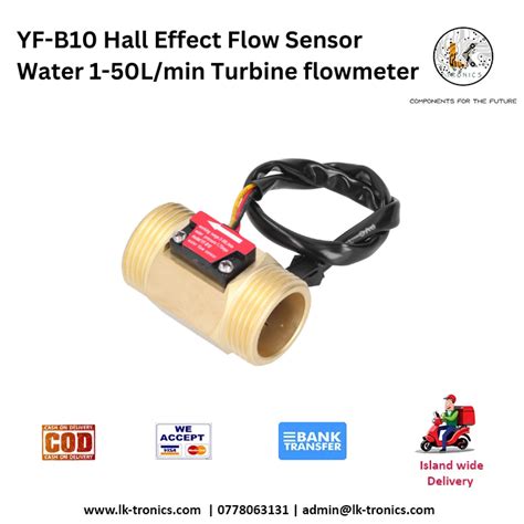 YF B Hall Effect Flow Sensor Water L Min LK Tronics