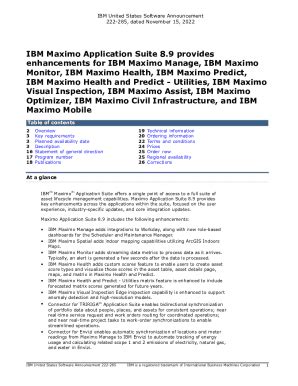 Fillable Online IBM Maximo Application Suite 8 9 Provides Enhancements For IBM Maximo Manage