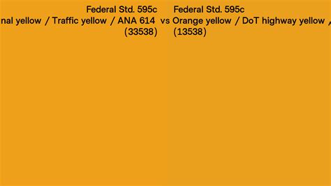 Federal Std 595c 33538 International Yellow Traffic Yellow Ana