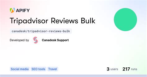 Tripadvisor Reviews Bulk Api In Python · Apify