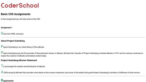 Basic Css Assignments