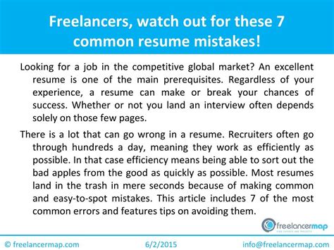 Ppt Freelancers Watch Out For These 7 Common Resume Mistakes