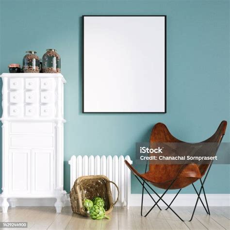 현대 인테리어 나무 바닥 콘크리트 벽 배경 스칸디나비아 스타일 로프트 스타일 3d 렌더링에서 포스터 프레임을 모의 0명에 대한 스톡 사진 및 기타 이미지 Istock