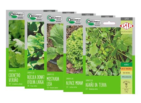 Kit De Sementes Minha Horta Orgânica Com 5 Variedades Isla Super Loja