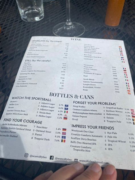 Menu At Sea Wolf Tybee Pub And Bar Tybee Island