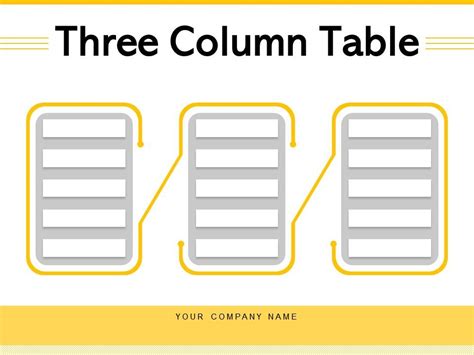 three column table template