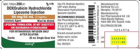 Dailymed Doxorubicin Hydrochloride Injectable Liposomal