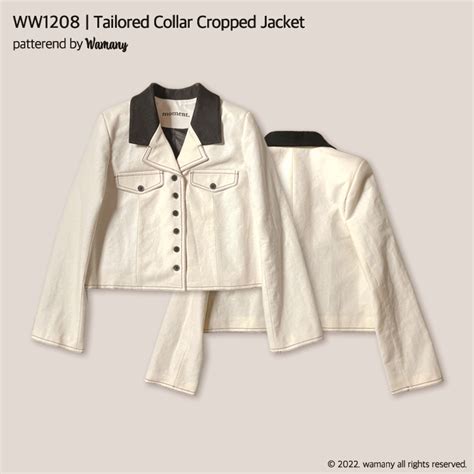 Pdf패턴 투포켓 테일러드칼라 크롭 자켓 패턴 Ww1208 와마니