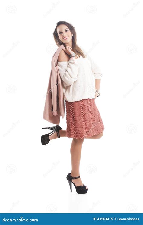 Woman Holding Coat Stock Image Image Of Indoor Beauty 43563415