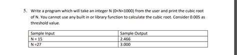 Solved Write A Program Which Will Take An Integer N Chegg