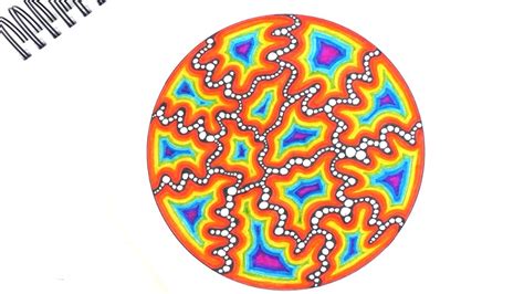 Colorful Zentangle Pattern Zentangle Art Zentangle Doodle Art Zendoodle Trippy