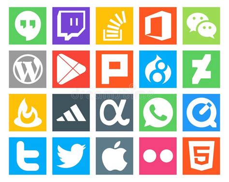 20 Social Media Icon Pack Including Adidas Deviantart Messenger