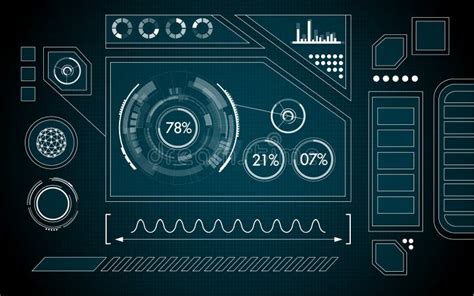 Abstract Hud Interface Intelligence Technology Innovation System Working Concept Stock Vector