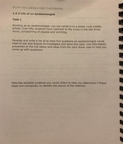 Solved Pltw Mi Laboratory Notebook 1 4 3 Life Of An