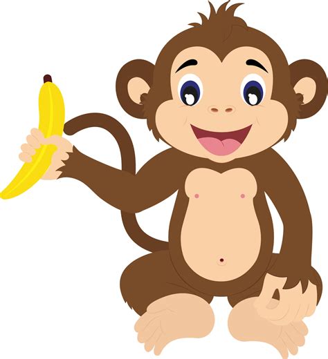 Monkeys Holding A Banana Cartoon Character 13266218 Vector Art At Vecteezy