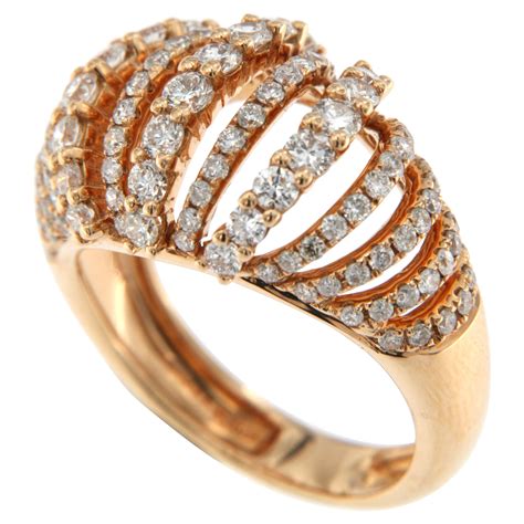 Antonini 18k Rose Gold Diamond Dome Ring For Sale At 1stdibs