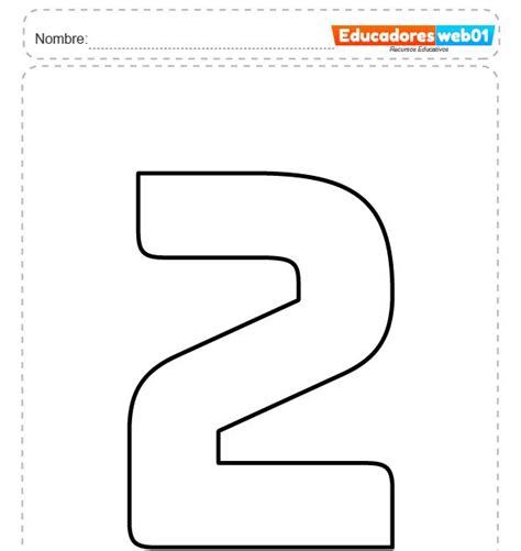 Número 2 Para Imprimir ~ Educadores Web