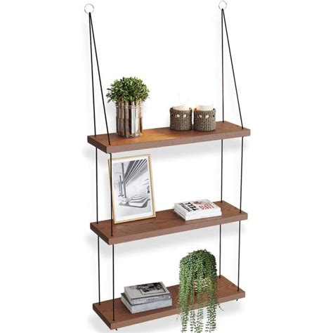3 Tier Shelves Three Step Hanging Shelf Window Plant Shelves Rope