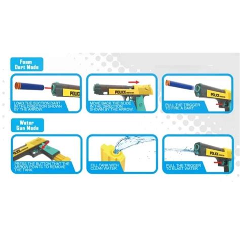 Cutie 2in1 Soldier Soft Bullet Gun Sticky Dart Pistol Gun And Water Gu