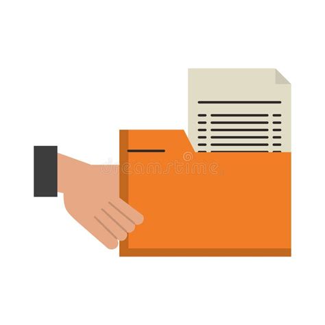 Hand Holding Folder Document Symbol Stock Vector Illustration Of Report Isolated 152244682