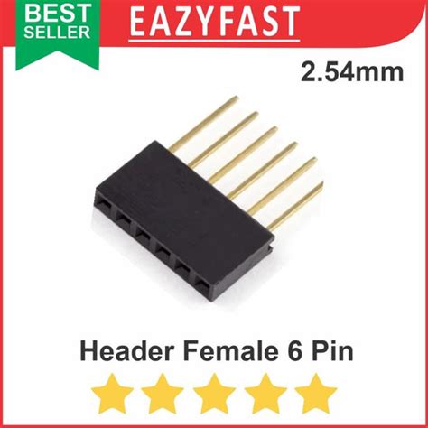 Jual Pin Header Male Female Long 6 Pin 6p Stackable Arduino Shield Pcb Kota Surabaya