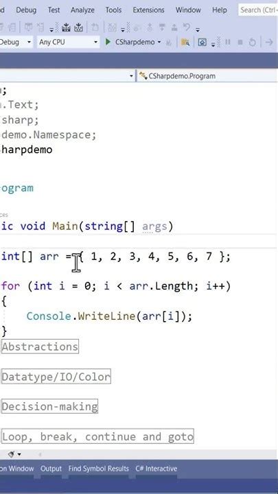 How To Define And Initialize An Array In C Csharp Shorts Short