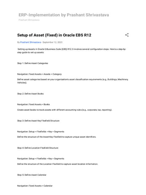 setup of asset fixed in oracle ebs r12 pdf depreciation fixed asset