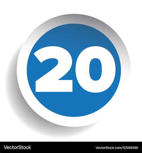 Number Twenty Icon Royalty Free Vector Image VectorStock