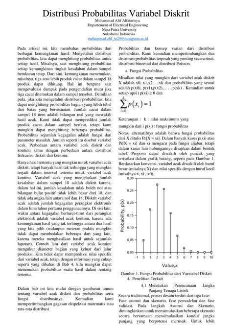 Pdf Distribusi Probabilitas Variabel Diskrit