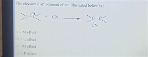 The Electron Displacement Effect Illustrated Below Is C −cn M Eff