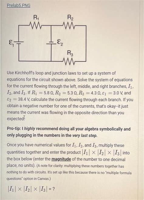 Solved Prelab5 PNG Use Kirchhoff S Loop And Junction Laws To Chegg Com