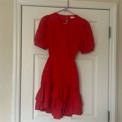 Idem Ditto Dresses Idem Ditto Red Mini Dress Corset Type Back Open Back Ruffle Bottom Soo