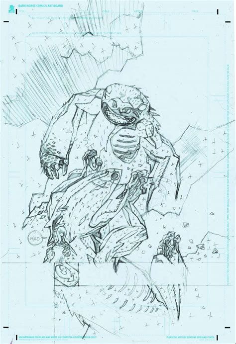 Kevin Nowlan Bprd The Warning 4 Cover Inks Over Mignola