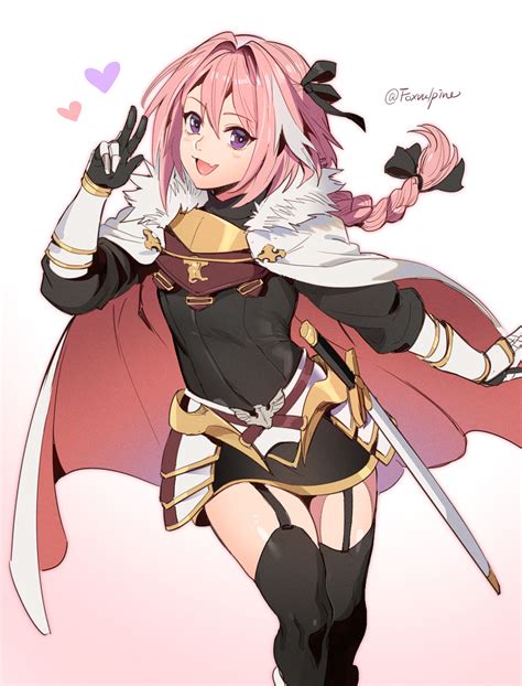 Safebooru 1boy Astolfo Fate Black Bow Black Legwear Black Neckwear